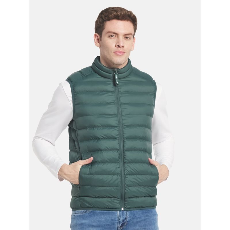 Buy METTLE Men Green Solid Puffer Jacket Online